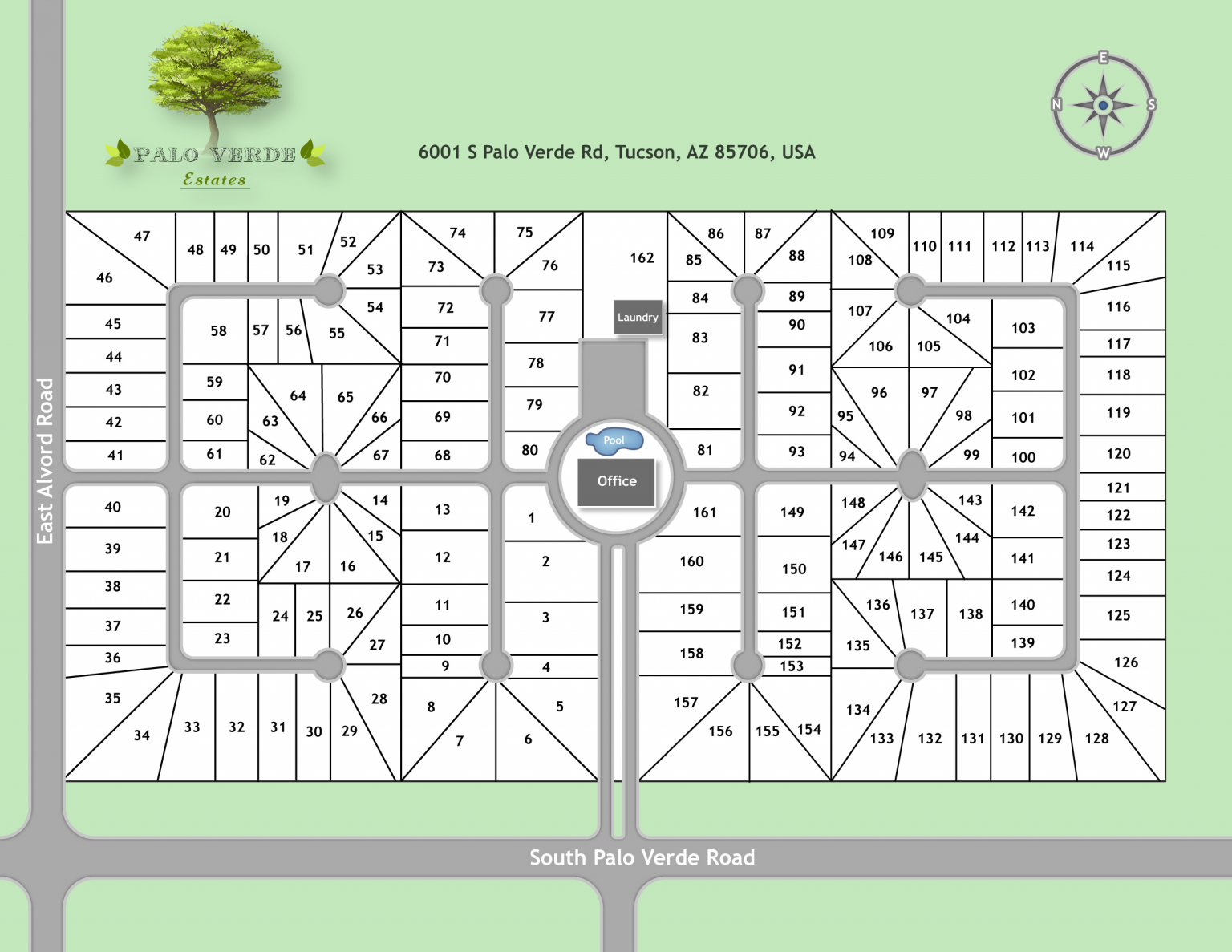 Park Map | Palo Verde Estates Mobile Home Park | Tucson RV Park